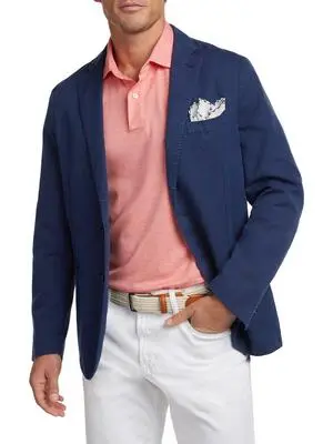 David Donahue Cotton & Linen Soft Coat - Navy