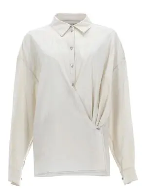 LEMAIRE Straight Collar Twisted Shirt Ivory