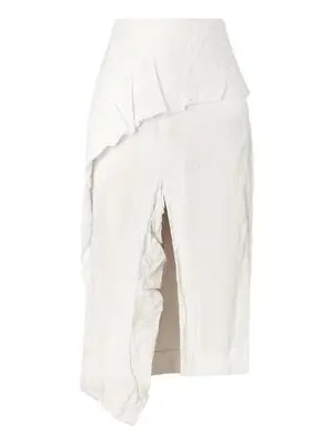 Proenza Schouler Crinkled Twill Midi Skirt - Neutrals