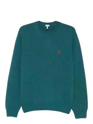 Loewe Logo-embroidered Crew-neck Sweater - Green