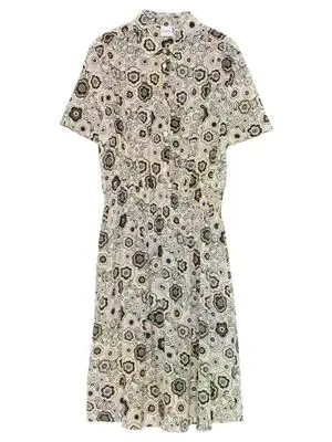 Aspesi Floral-print Midi Dress - Neutrals