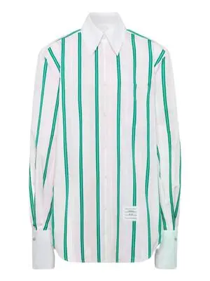 Thom Browne Striped Oversized Shirt - Pink