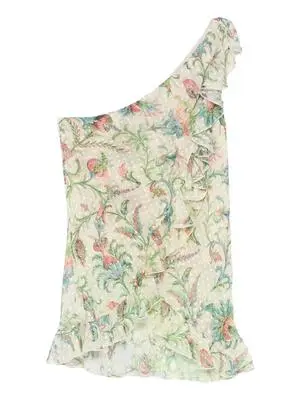Etro Ruffled Floral Top - Neutrals