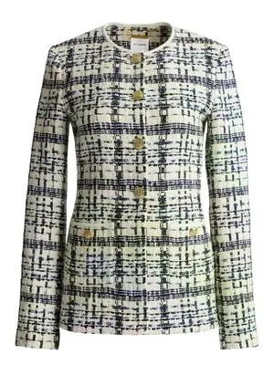 St. John Tweed Button Jacket - Neutrals