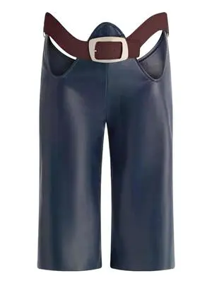 JEAN PAUL GAULTIER Cut-out Leather Shorts - Blue