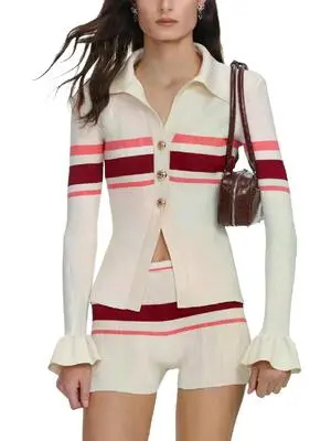 SELF-PORTRAIT Striped Elasticated Shorts