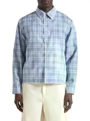 Manière De Voir Maniere De Voir Checked Whipstitch Shirt - Blue