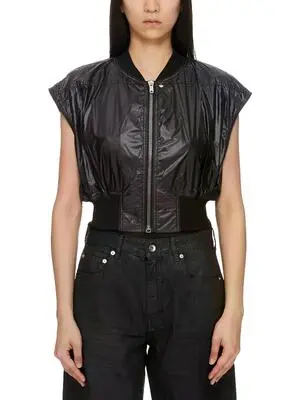 Rick Owens Tatlin Cropped Bomber Vest - Black