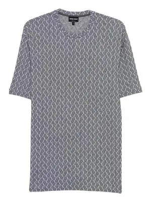 Giorgio Armani Geometric-pattern T-shirt Blue