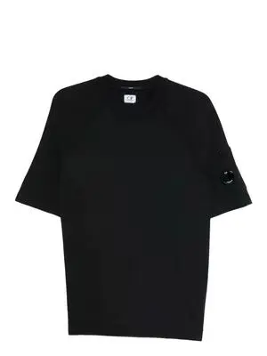 C.P. COMPANY Light Fleece Short Sleeve Sweatshirt - Black