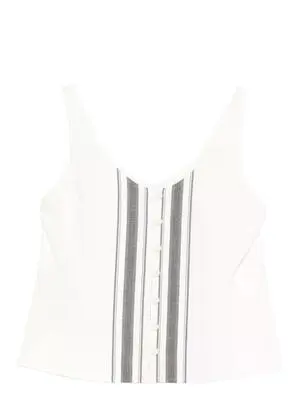 LOW CLASSIC Striped Button Top - Neutrals
