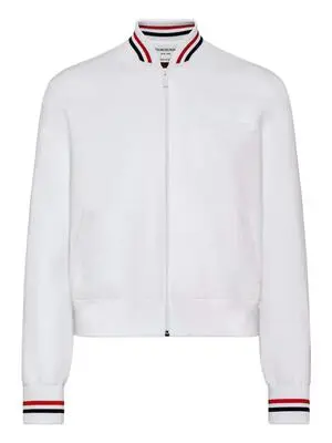 Thom Browne Intarsia-knit Bomber Jacket - White