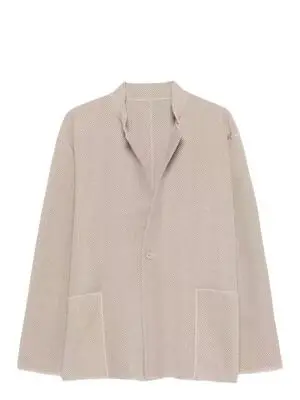 Issey Miyake Knit Herringbone Cardigan - Neutrals