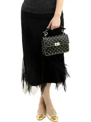 Valentino Garavani Ruffled Silk Skirt - Black