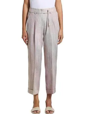 Peserico Striped-pattern Trousers - Neutrals