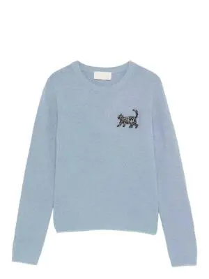 I BLUES Luciana Embellished Crew-neck Sweater - Blue
