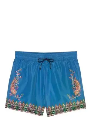Etro Paisley-print Swim Shorts - Blue