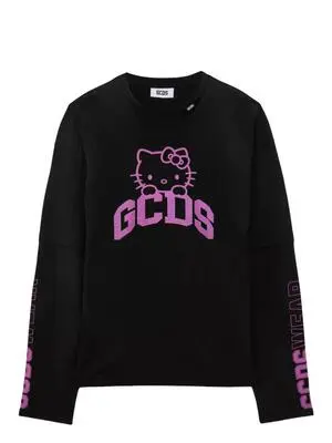 Gcds X Hello Kitty Long-sleeved Cotton T-shirt - Black