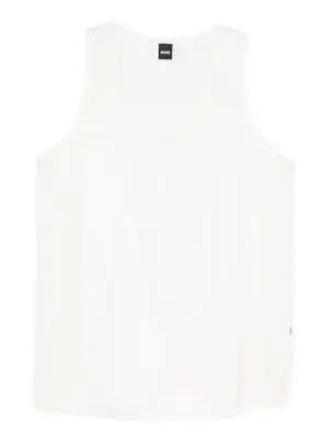 BOSS Sleeveless Stretch Silk Top - Neutrals