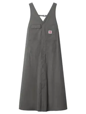 FINGERCROXX Pocket V-neck Midi Dress - Grey