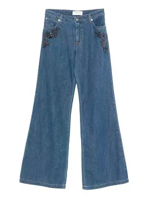ERMANNO FIRENZE Crystal-embellished Jeans - Blue