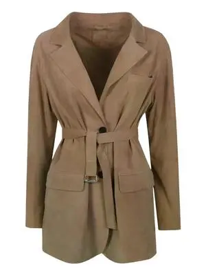 DESA 1972 Belted Suede Jacket Neutrals
