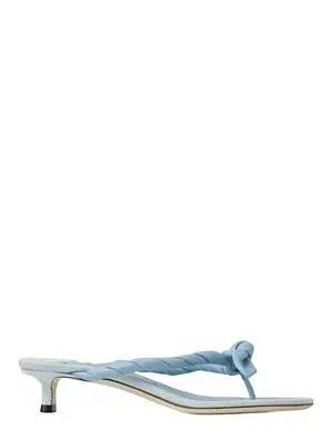 JIMMY CHOO Braided Knot Mules - Blue