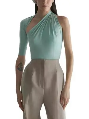 MUGLER Draped Loop T-shirt - Blue