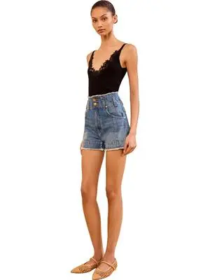 Ulla Johnson Charlotte Denim Shorts - Danube