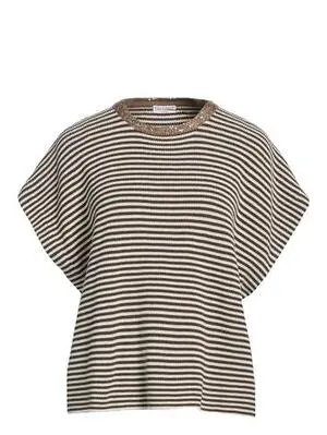 Brunello Cucinelli Striped Knit Sweater - Brown