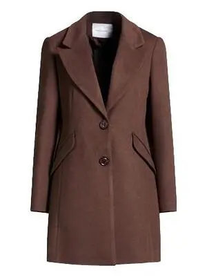 FRACOMINA Single-breasted Brushed-felt Coat - Brown