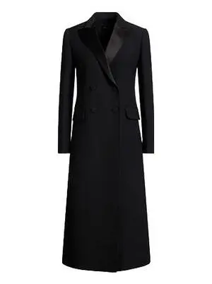 Fabiana Filippi Wool And Silk Double-breasted Coat - Black