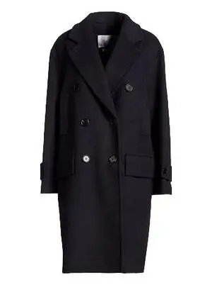 Max Mara Max Mara Double-Breasted Coat In Light Virgin Wool And Cashmere Blue