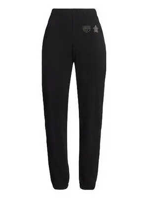 CHIARA FERRAGNI Track Pants With Studs - Black