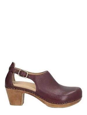 Dansko Pebbled Leather Clogs - Red