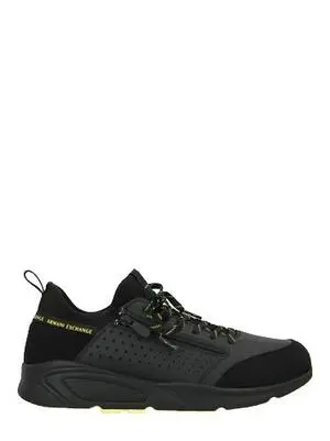 Armani Exchange Low-top Sneakers With Appliqués And Logo - Black