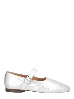 MANSUR GAVRIEL Leather Mary Jane Ballet Flats - Silver