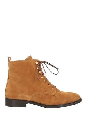 Cosmoparis Lace-up Leather Ankle Boots - Camel