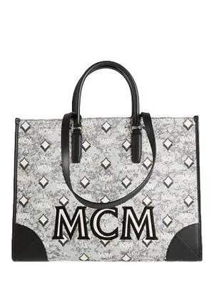 Mcm Handbag In Canvas And Leather - Grey