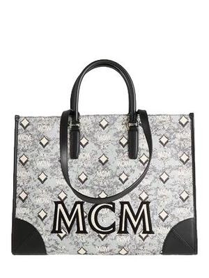 Mcm Handbag In Canvas And Leather - Light Grey