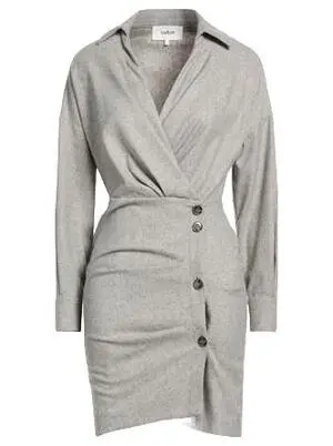 Ba&sh Flannel Mini Wrap Dress - Grey
