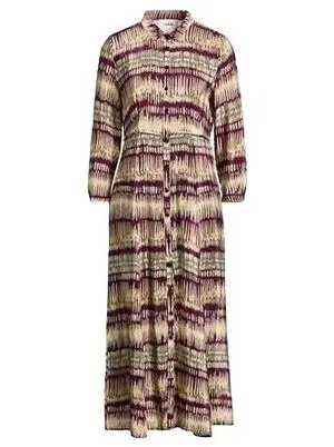Ba&sh Viscose Midi Shirt Dress With Print - Red