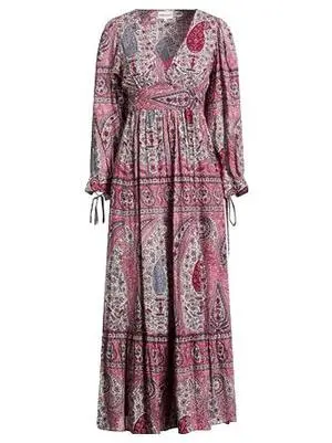 Antik Batik Floral-print Maxi Dress With Belt - Red