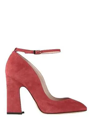 POLLINI Pumps In Leather With Buckle Fastening - Brick