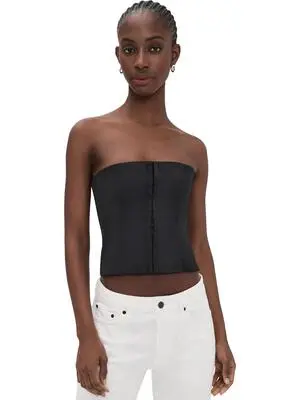 GUIZIO Satin Corset - Black