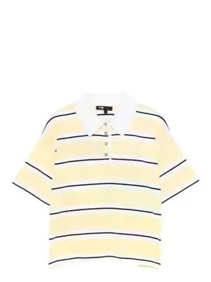 Maje Striped Polo Shirt - Yellow