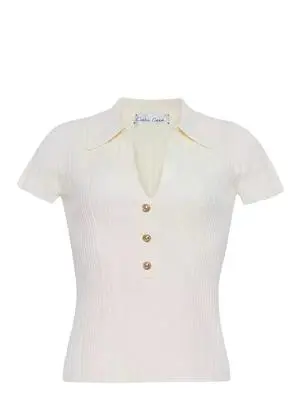 Cara Cara Ivanna Ribbed Button Top - Neutrals