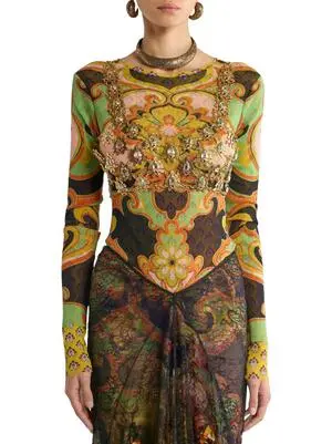 Etro V-neck Top - Gold