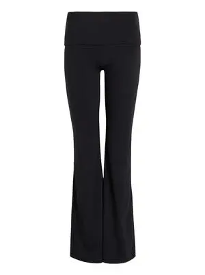 TALA Dayflex Fold-Waist Flared Stretch-Jersey Trousers Black