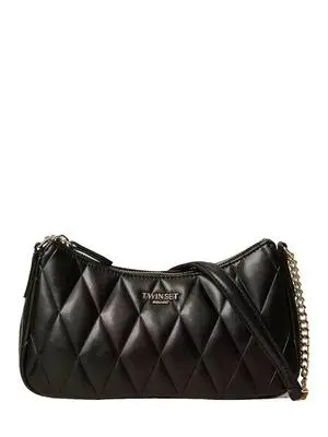 TWINSET Quilted Shoulder Bag With Chain Inserts - Black